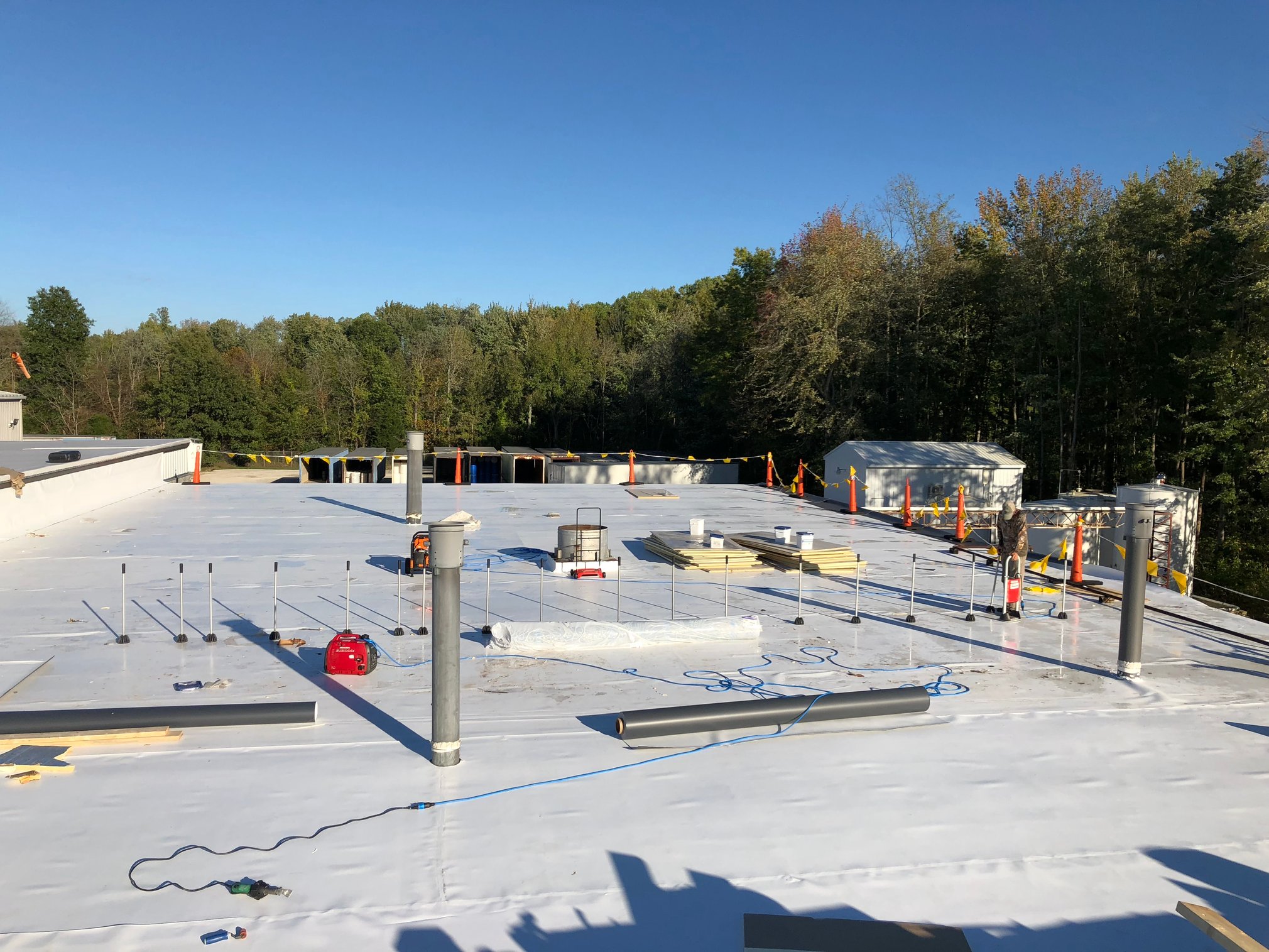 Madison Chemical Flat Roof TPO Membrane Installation