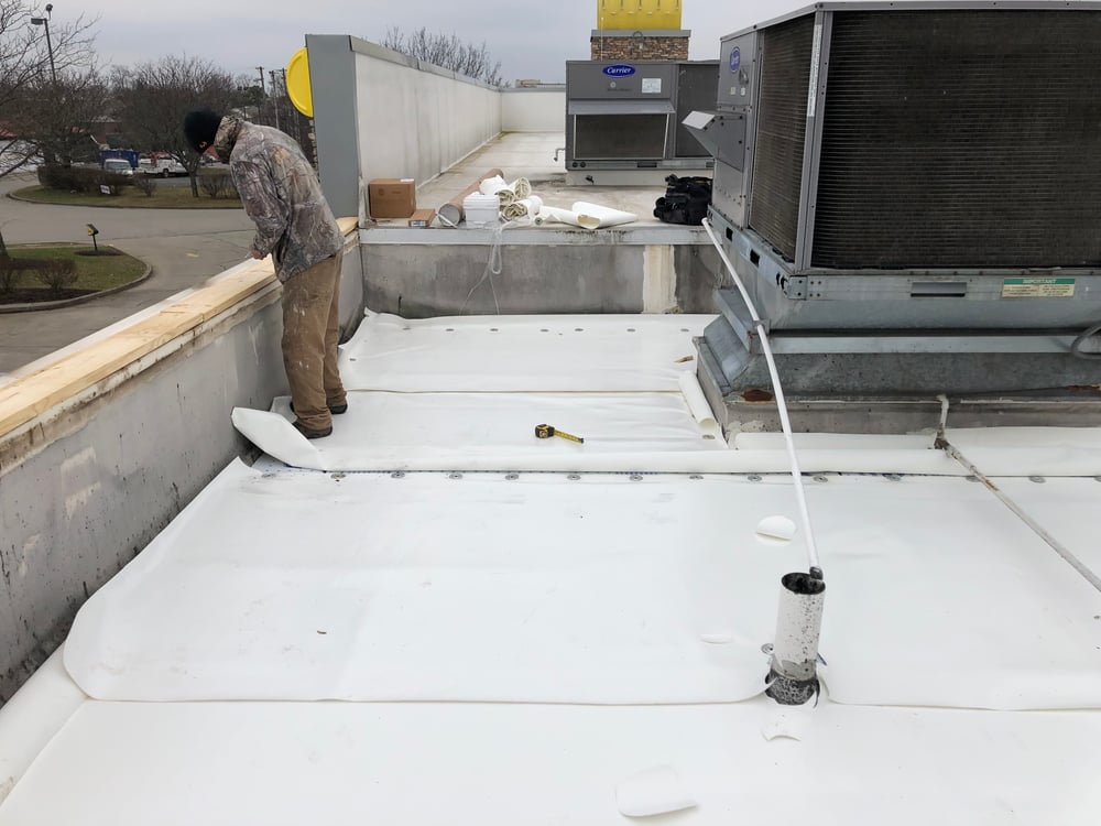 Sonic Flat Roof Recover & Metal Coping Installation Lexington, KY